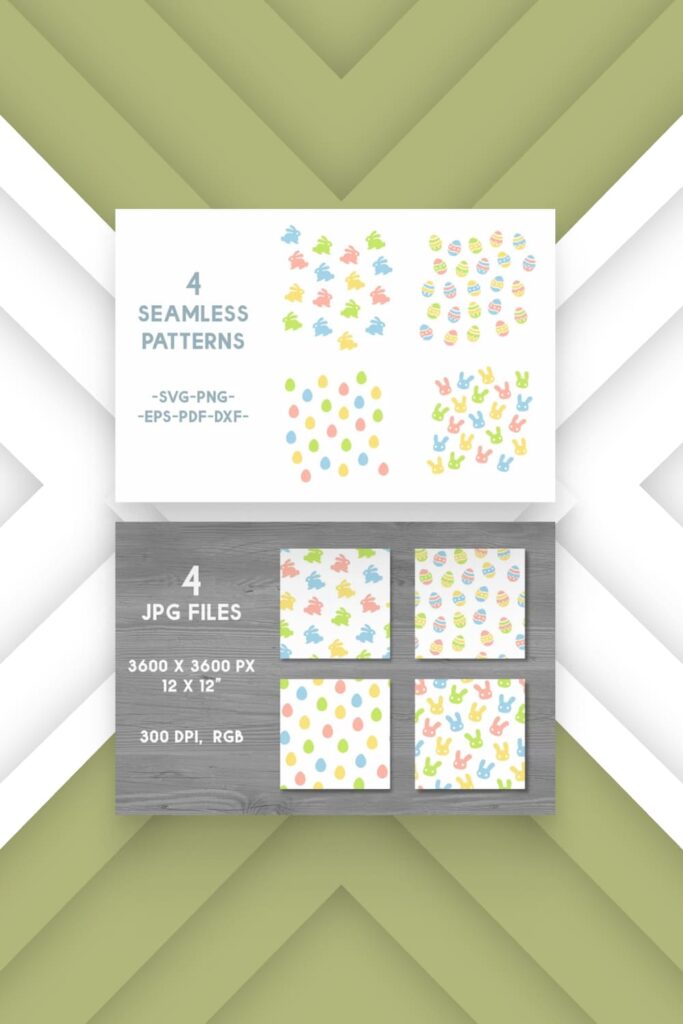 Easter Seamless Pattern SVG Easter SVG Egg SVG Bunny SVG | Master Bundles