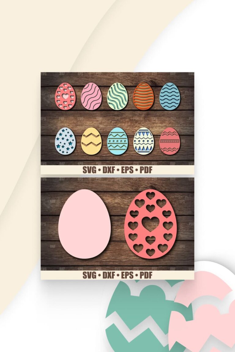 Easter Eggs SVG Bundle Glowforge Ready, SVG files for Cricut | Master ...