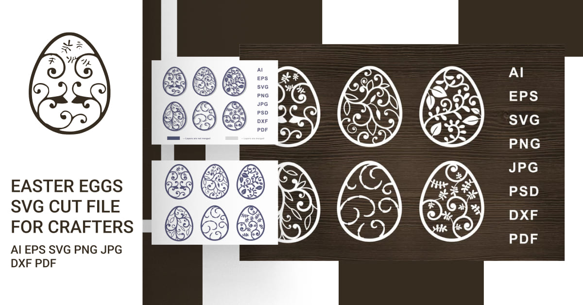 Easter Eggs SVG Cut file for Crafters – MasterBundles