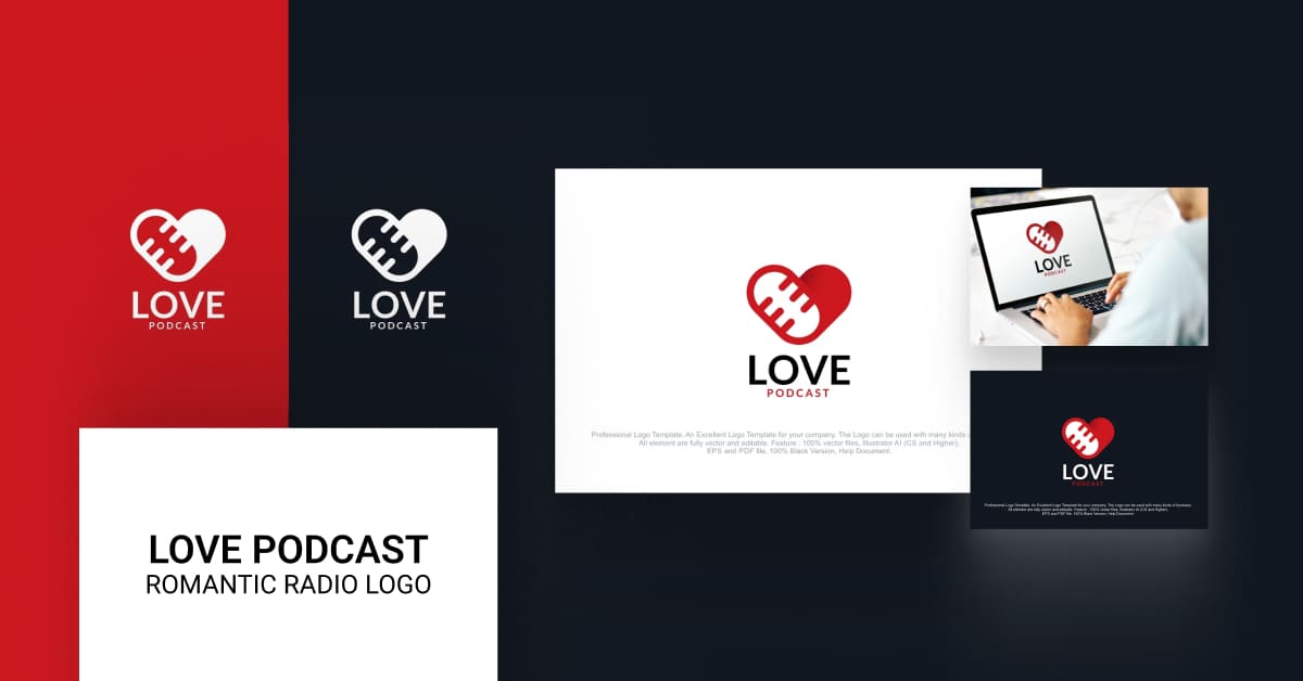 Love Podcast - Romantic Radio Logo – MasterBundles