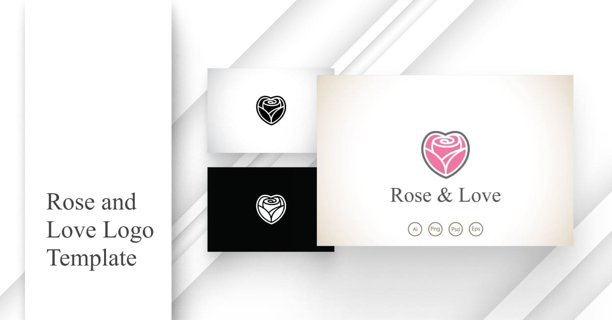 Rose and Love Logo Template – MasterBundles