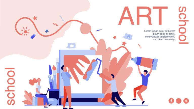 Art School Presentation: 50 Slides PPTX, KEY, Google Slides – MasterBundles