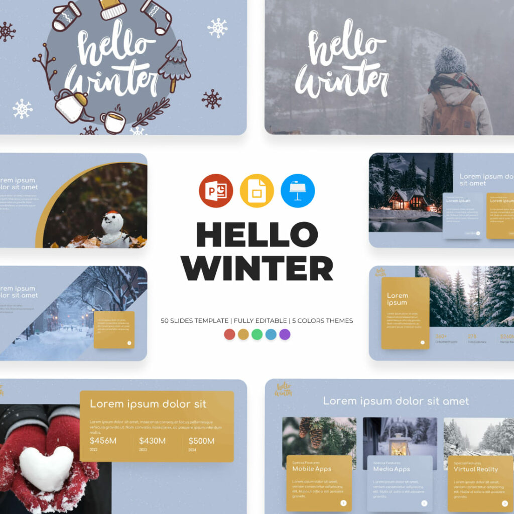 Hello Winter Powerpoint Template – MasterBundles