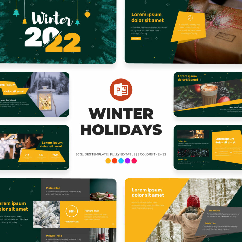 Winter Holidays Powerpoint Template – MasterBundles