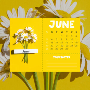 Free Yellow June Editable Calendar – MasterBundles