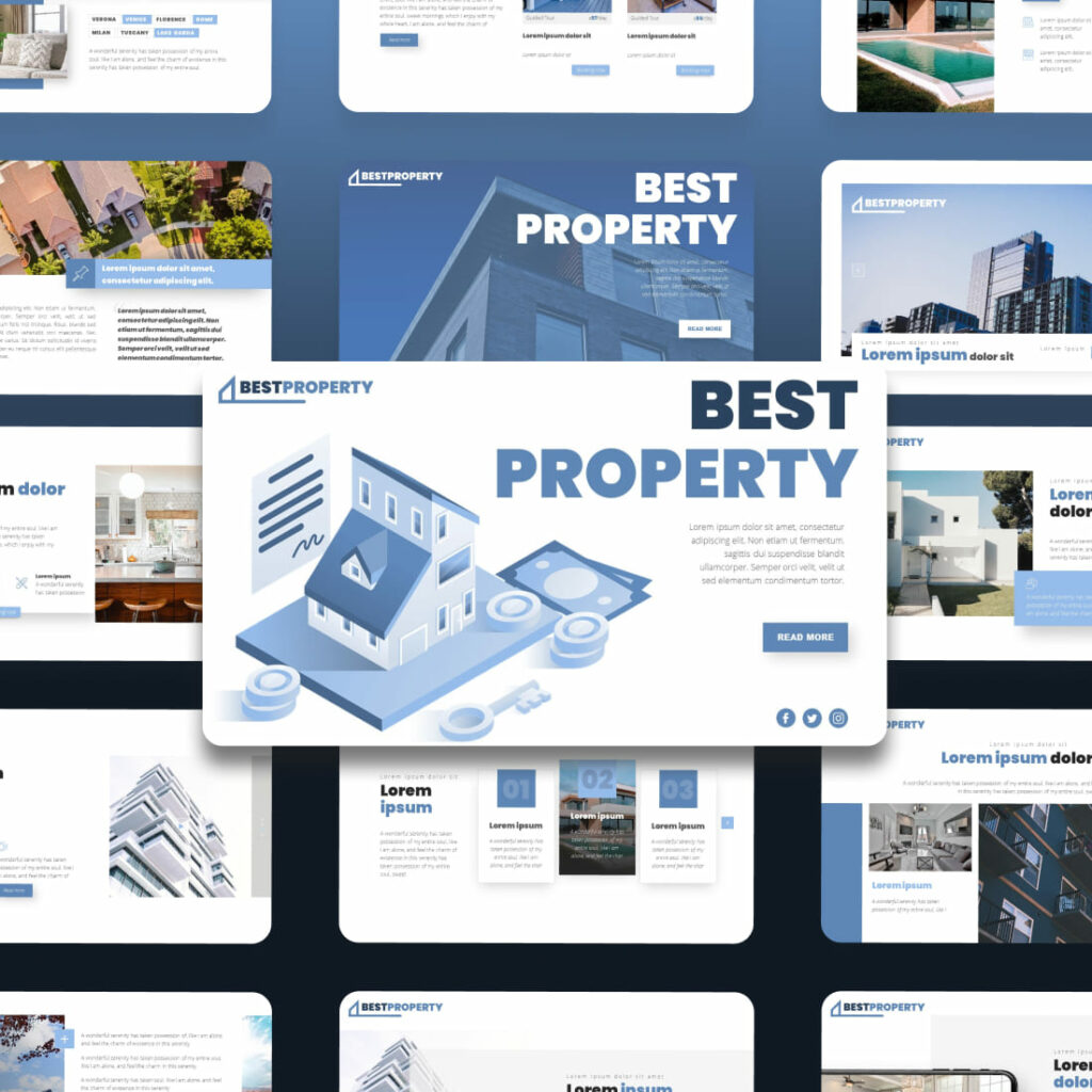 Best Property Real Estate Presentation Template: 50 Slides PPTX, KEY ...