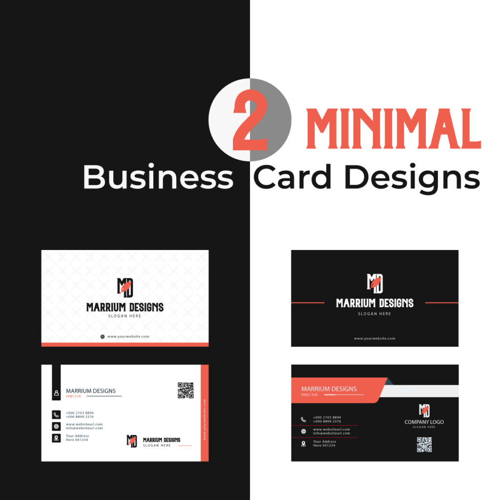2 Minimal Business Card Designs Bundle - MasterBundles
