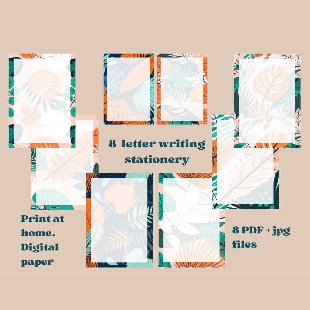 Tropical plant Letter Writing Stationery - MasterBundles
