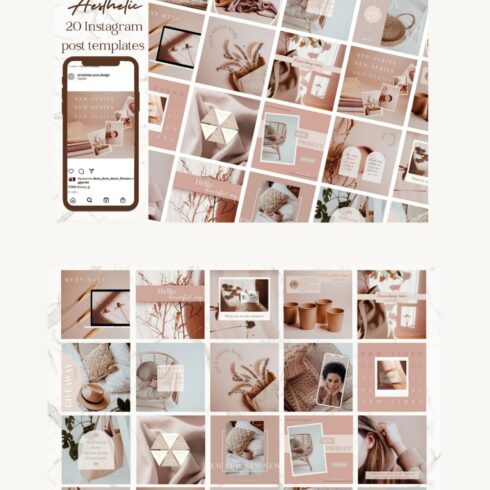 20 Aesthetic Instagram Post Templates | MasterBundles