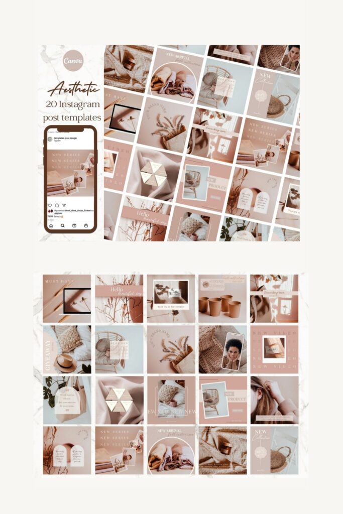 20 Aesthetic Instagram Post Templates - MasterBundles
