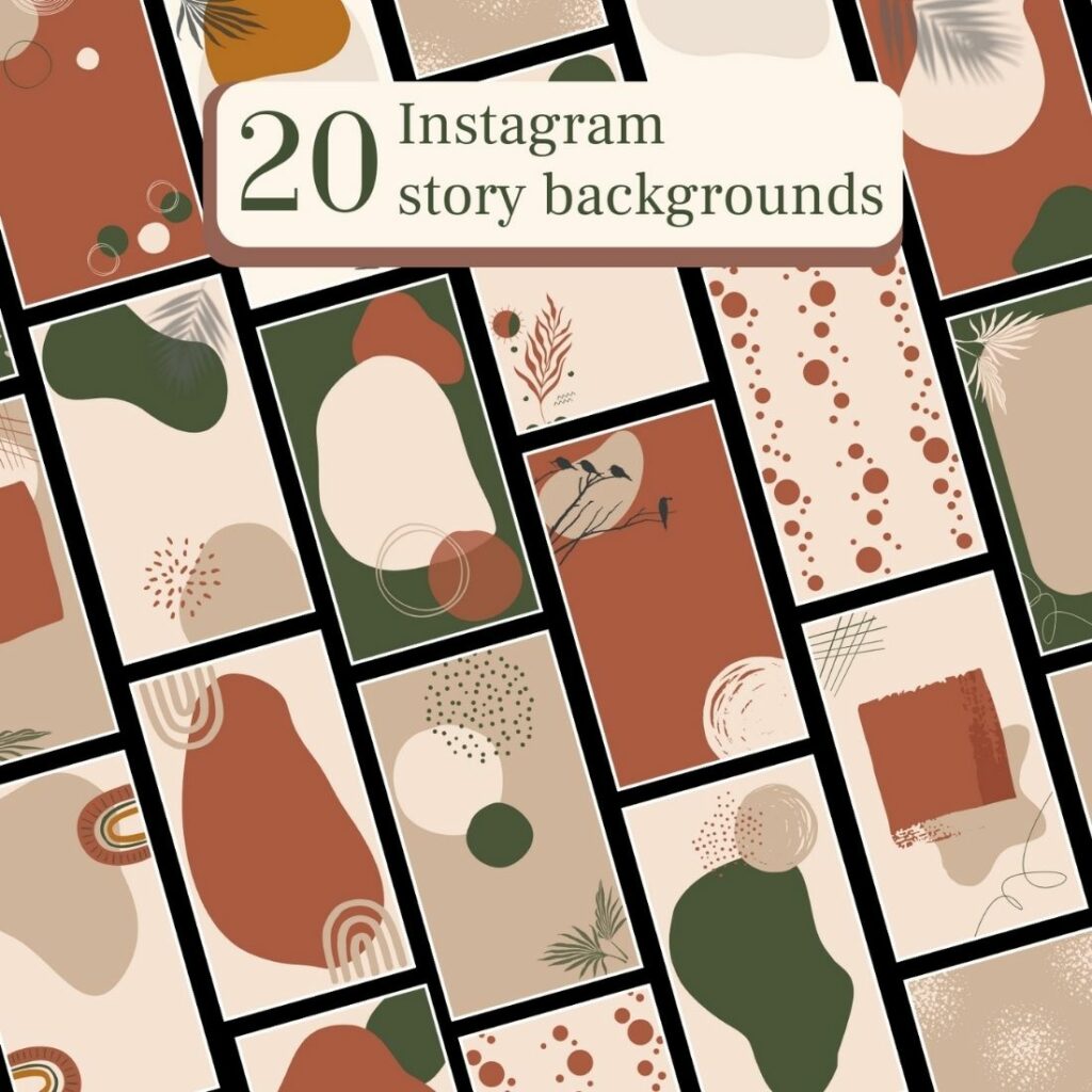 20 Abstract Boho Instagram story backgrounds - MasterBundles