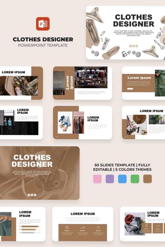 Clothes Designer Fashion Powerpoint Template – MasterBundles