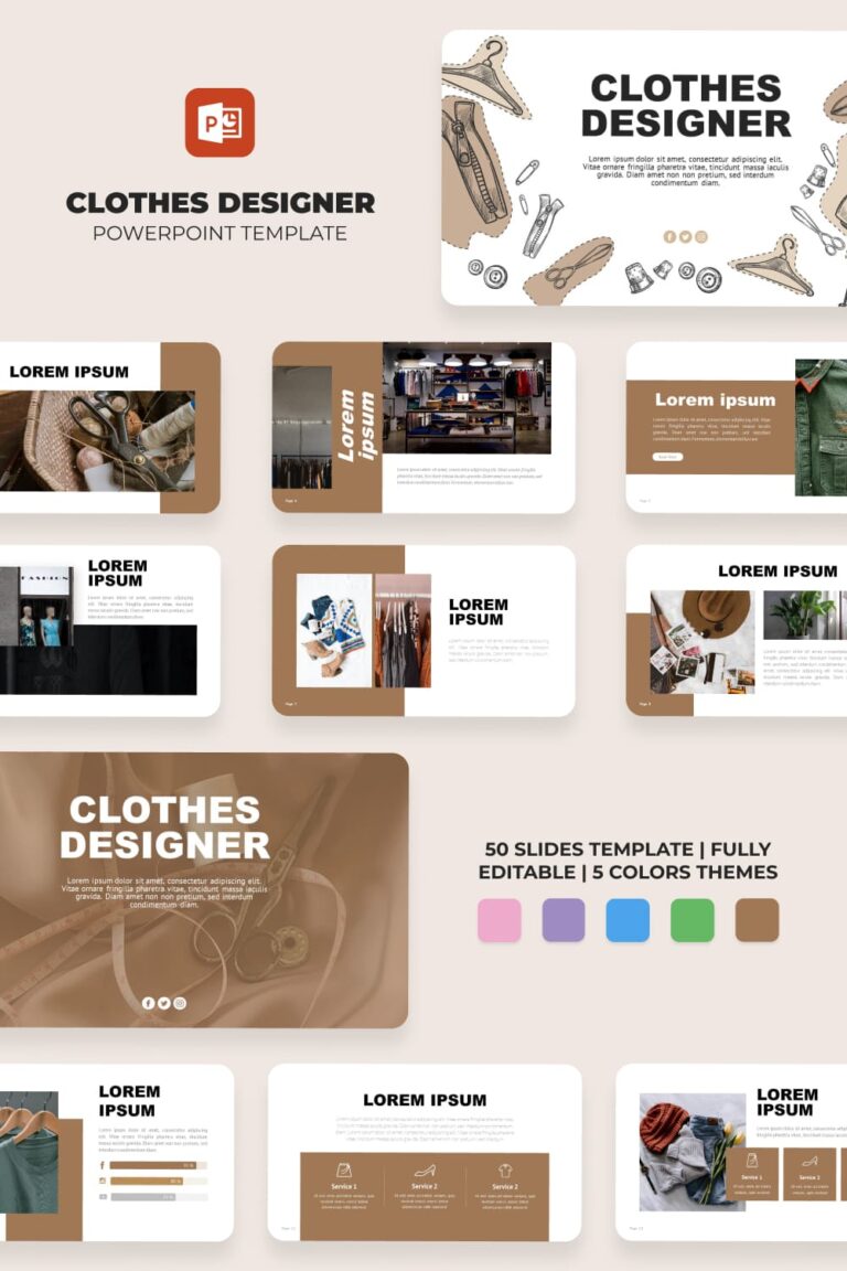 Clothes Designer Fashion Powerpoint Template – MasterBundles