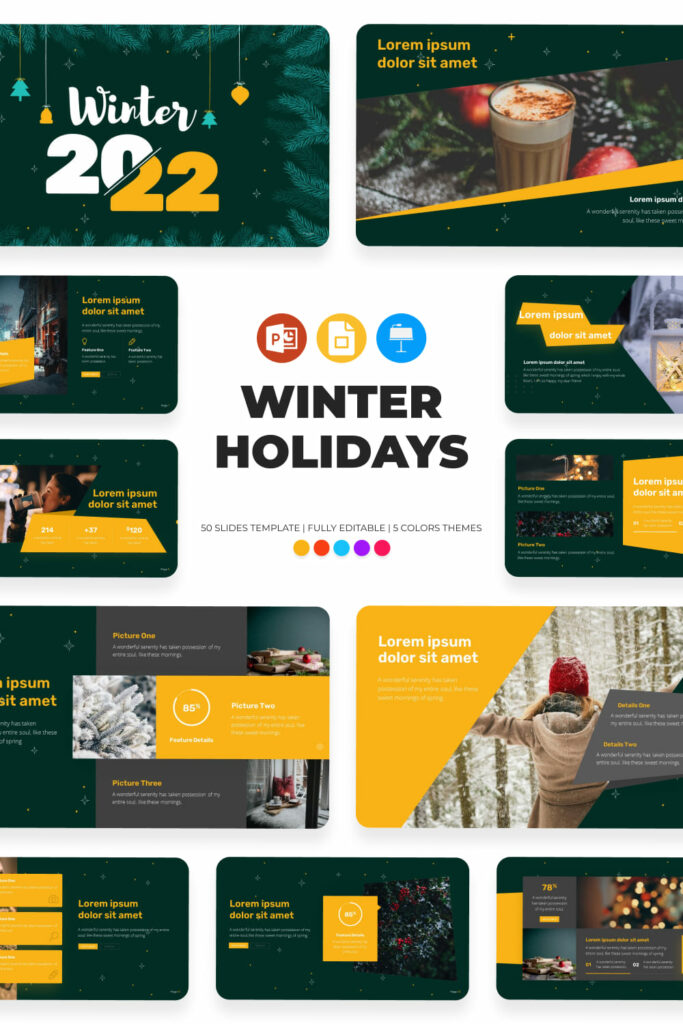 Winter Holidays Presentation Template – MasterBundles