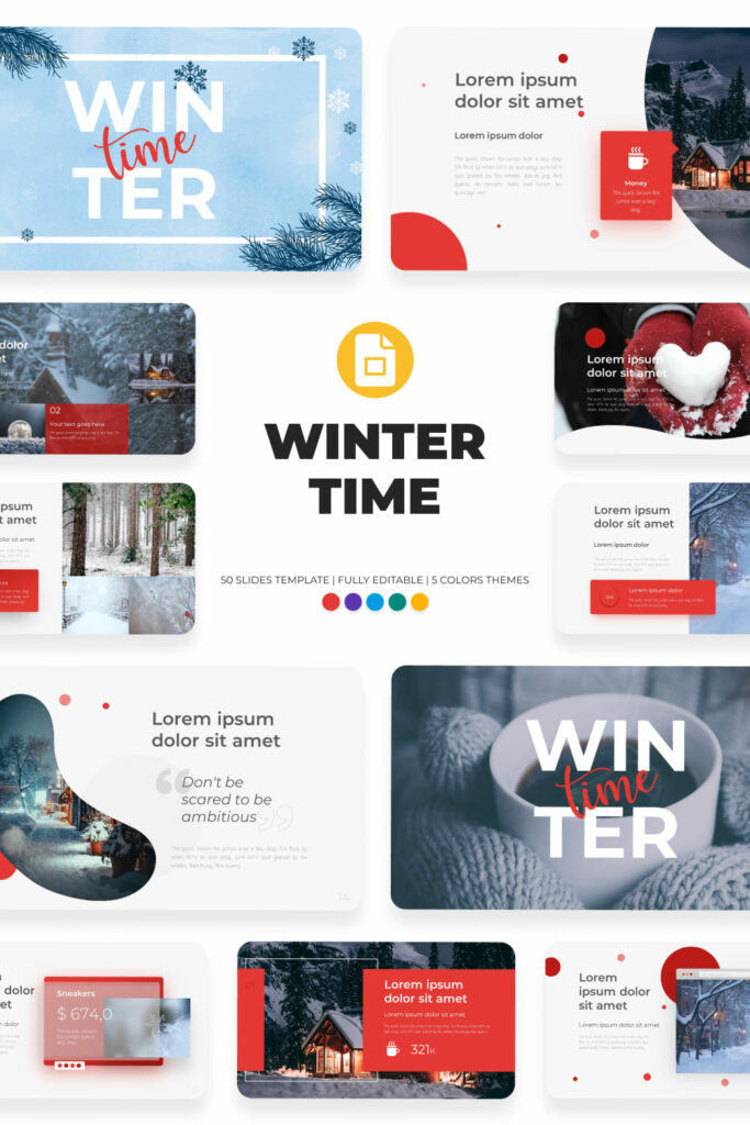 Winter Time Google Slides Theme: 50 Slides – MasterBundles