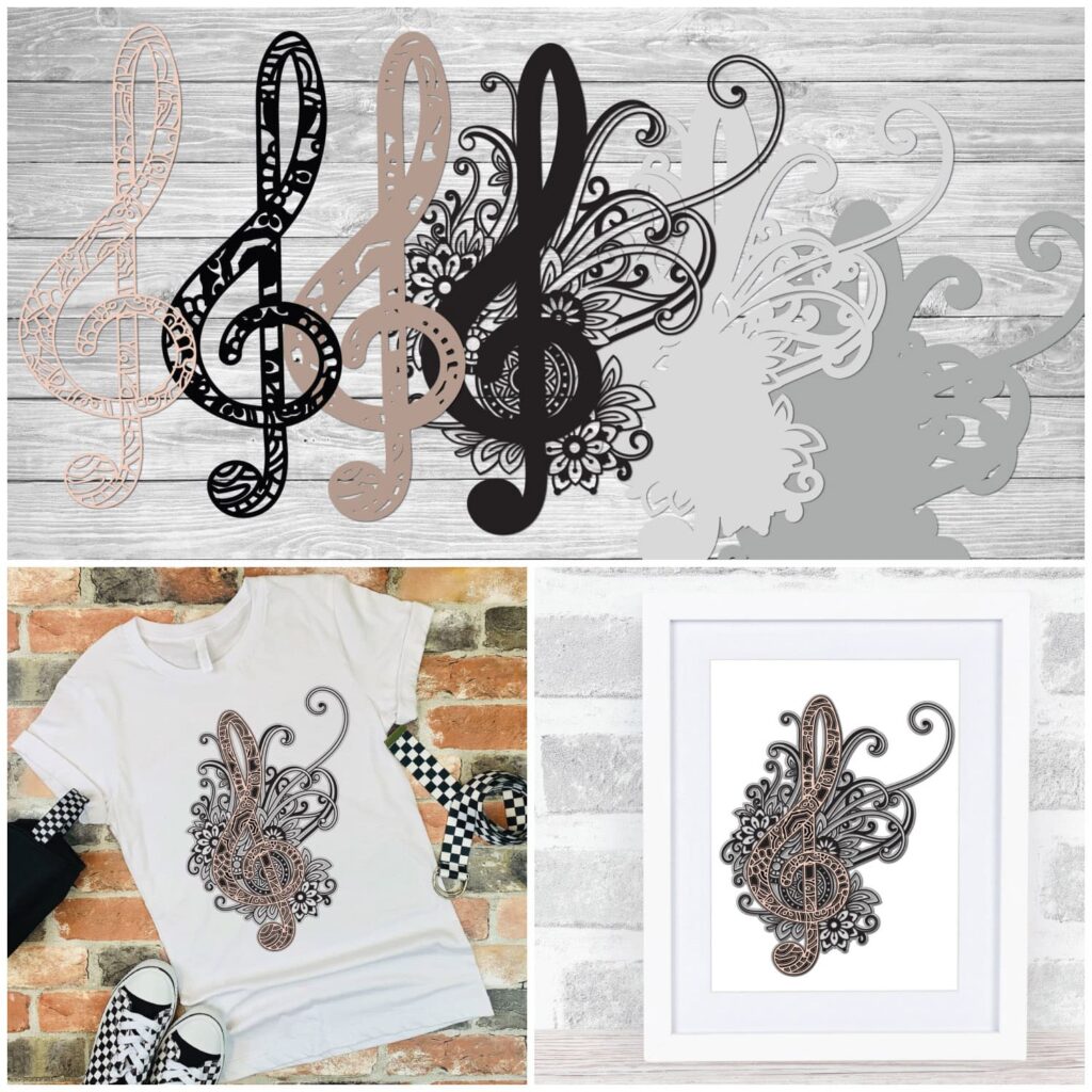 3d Layered Treble Clef SVG | Music Notes SVG | Cut File – MasterBundles