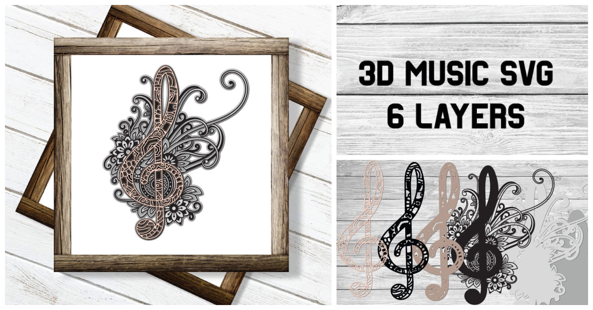 3d Layered Treble Clef SVG | Music Notes SVG | Cut File – MasterBundles