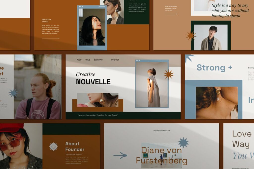 NOUVELLE Powerpoint Template – MasterBundles