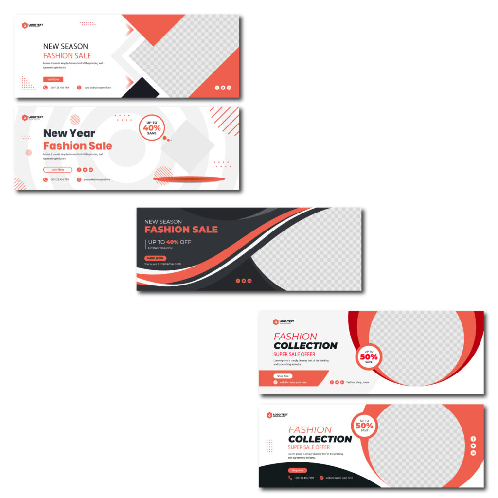 5 UNIQUE & MINIMAL FACEBOOK COVER DESIGNS - MasterBundles