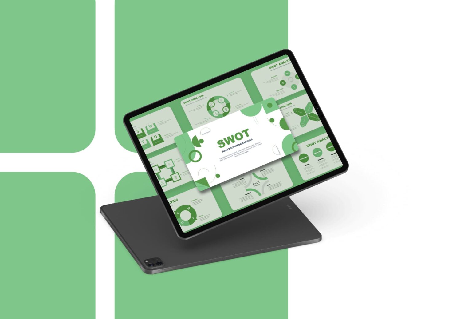 Green SWOT Presentation: 50 Slides PPTX, KEY, Google Slides – MasterBundles