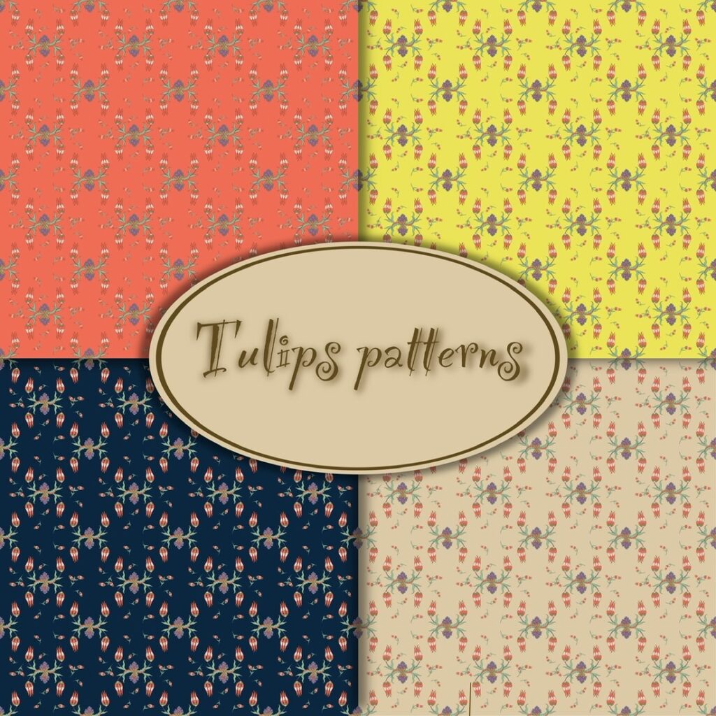 Tulips patterns - MasterBundles