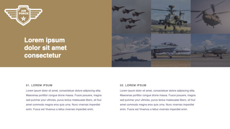 AirForce Presentation: 50 Slides PPTX, KEY, Google Slides – MasterBundles