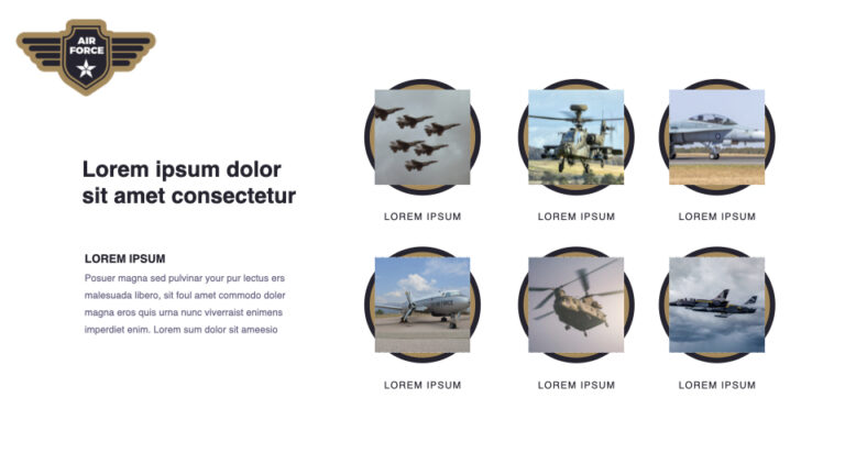 AirForce Presentation: 50 Slides PPTX, KEY, Google Slides – MasterBundles