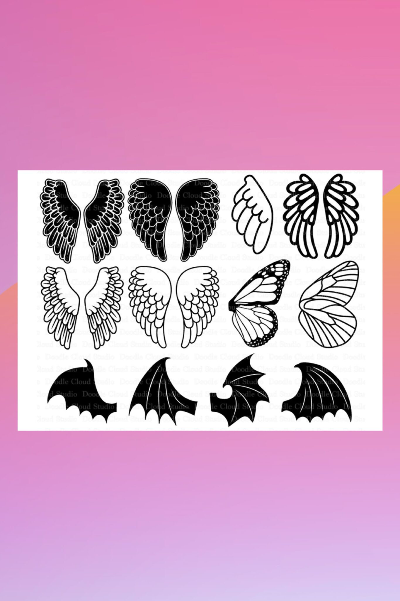 Angel Wings SVG, Bat Wings SVG. – MasterBundles