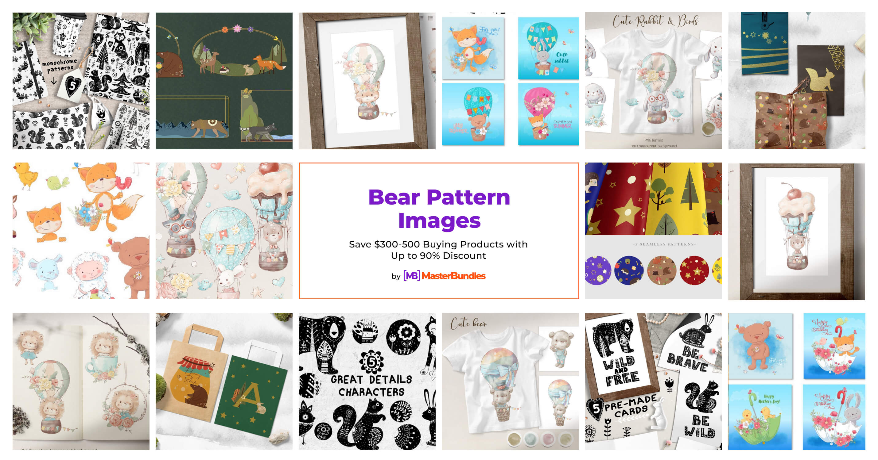 197+ Bear Pattern Graphic Bundles for 2025 - MasterBundles