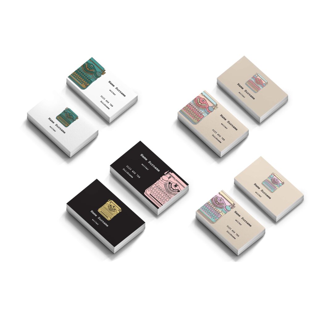 Business Cards with typewriters - MasterBundles