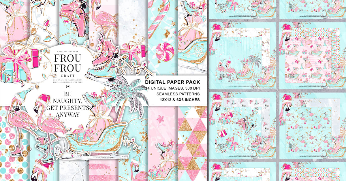 Christmas Flamingo Paper Pack – MasterBundles