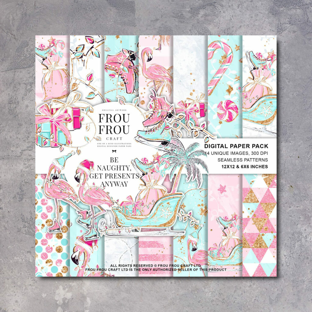 Christmas Flamingo Paper Pack – MasterBundles