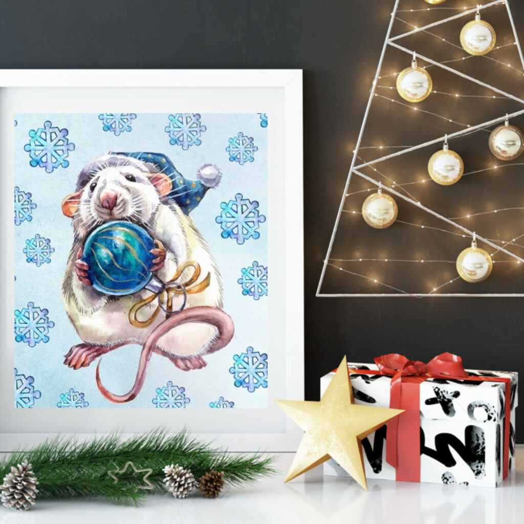 Christmas Rats Watercolor Set – MasterBundles