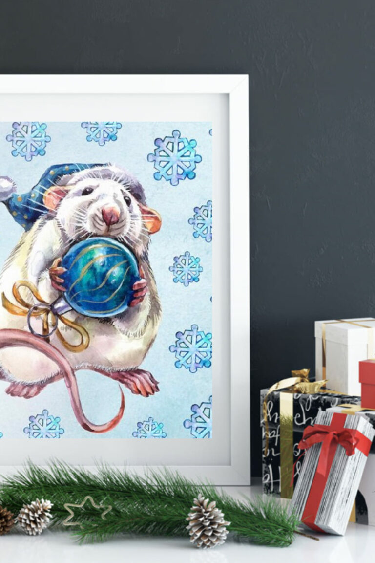 Christmas Rats Watercolor Set – MasterBundles