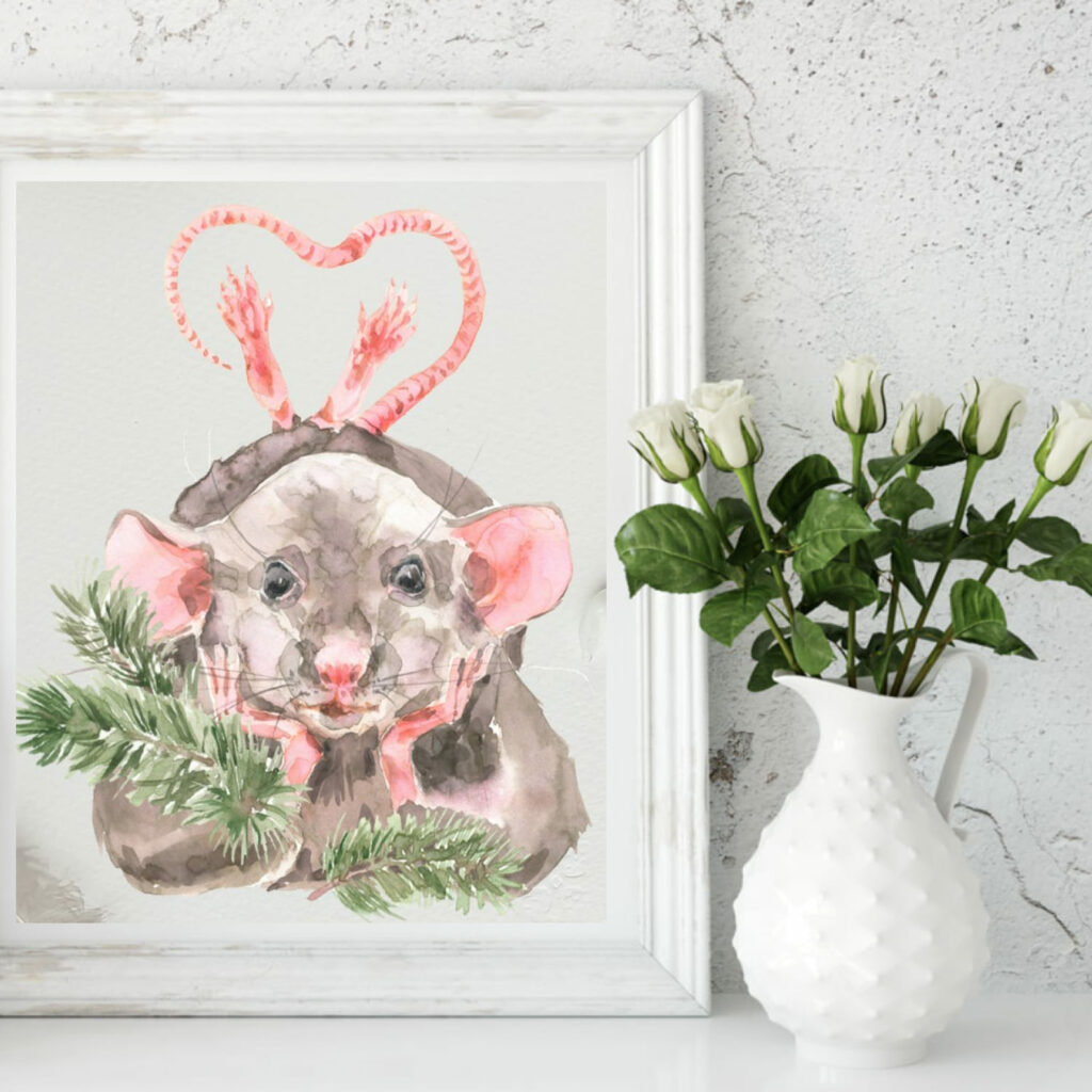 Cute Rats Watercolor Set – MasterBundles