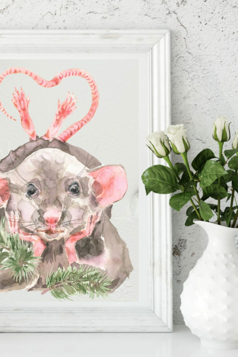 Cute Rats Watercolor Set – MasterBundles