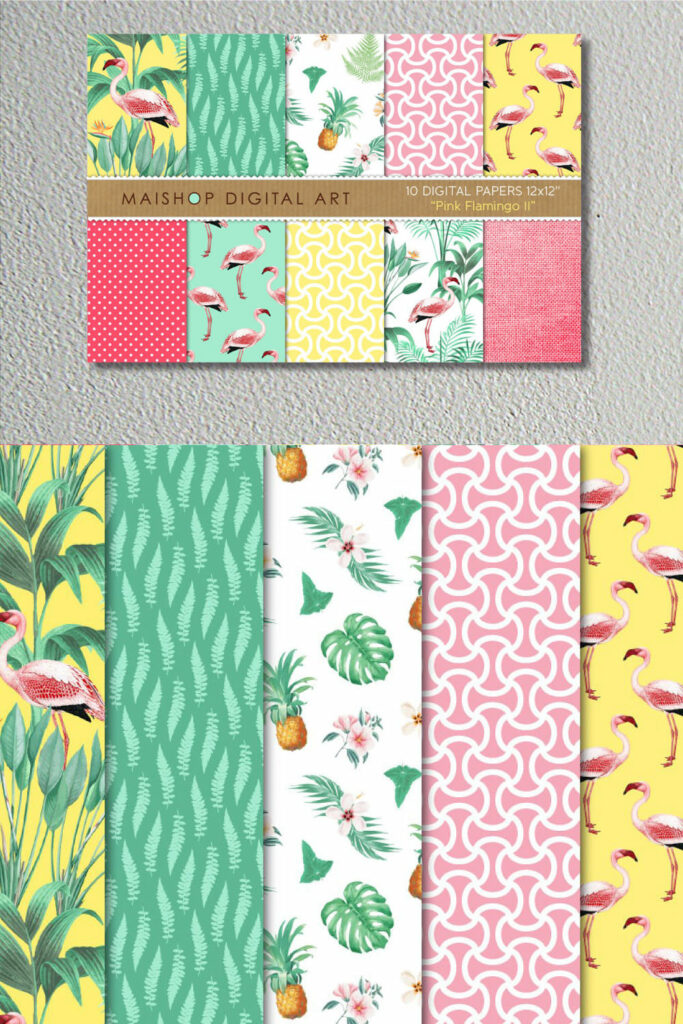Digital Paper - Pink Flamingo II – MasterBundles