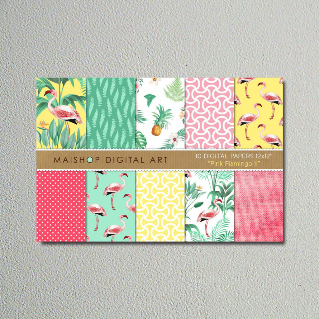 Digital Paper - Pink Flamingo II – MasterBundles