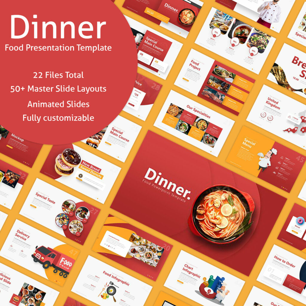 Dining - Restaurant Presentation PowerPoint Template - MasterBundles