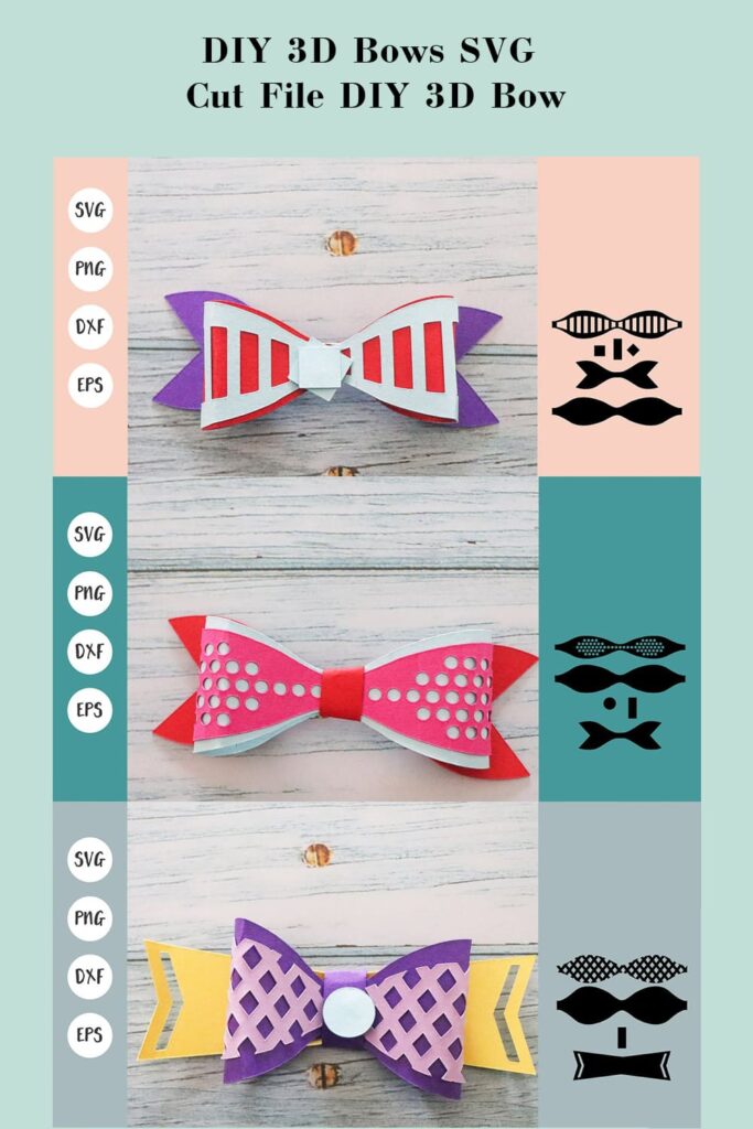 DIY 3D Bows SVG Cut File DIY 3D Bow – MasterBundles