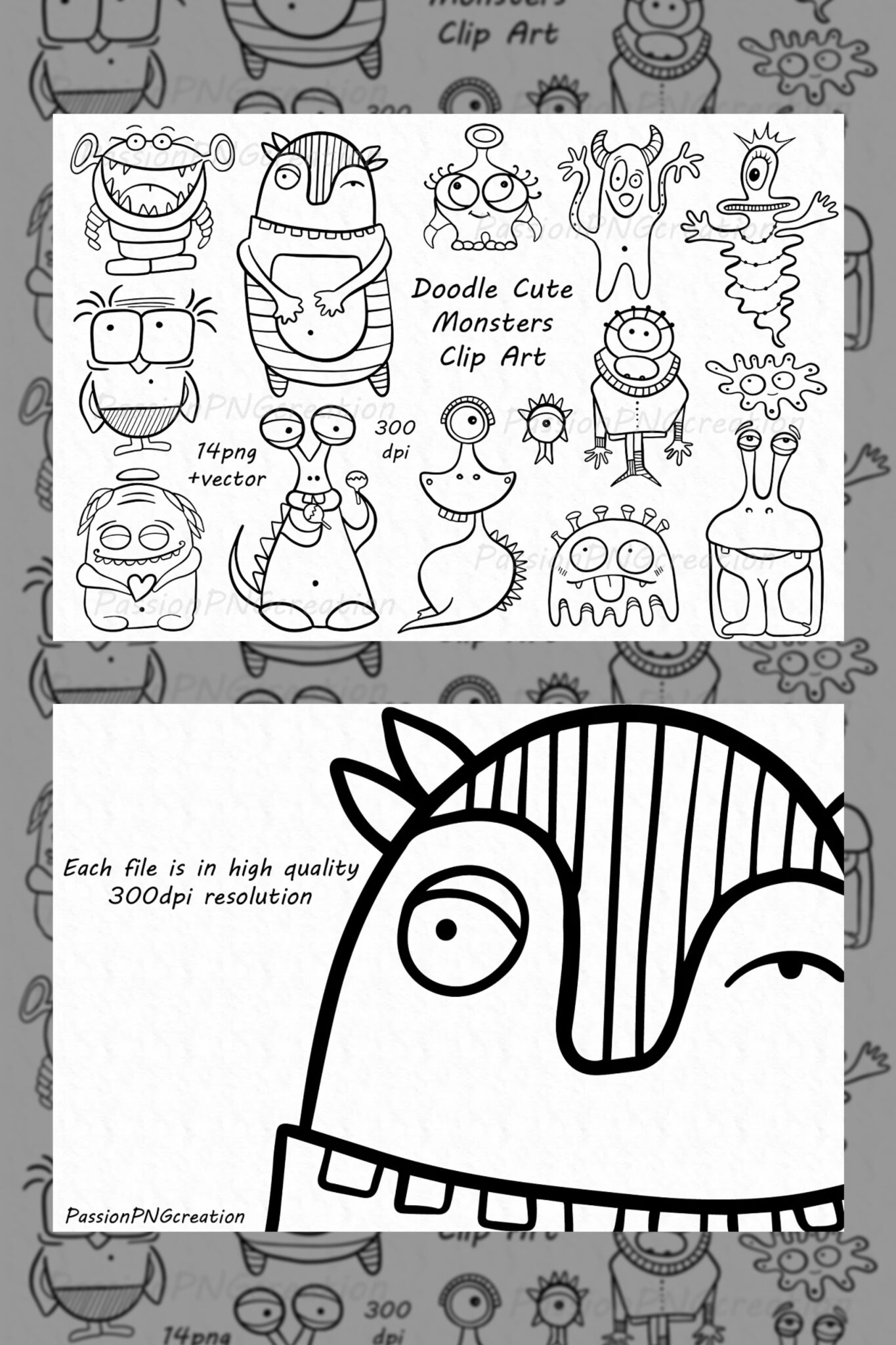 Doodle Monsters Clipart – MasterBundles