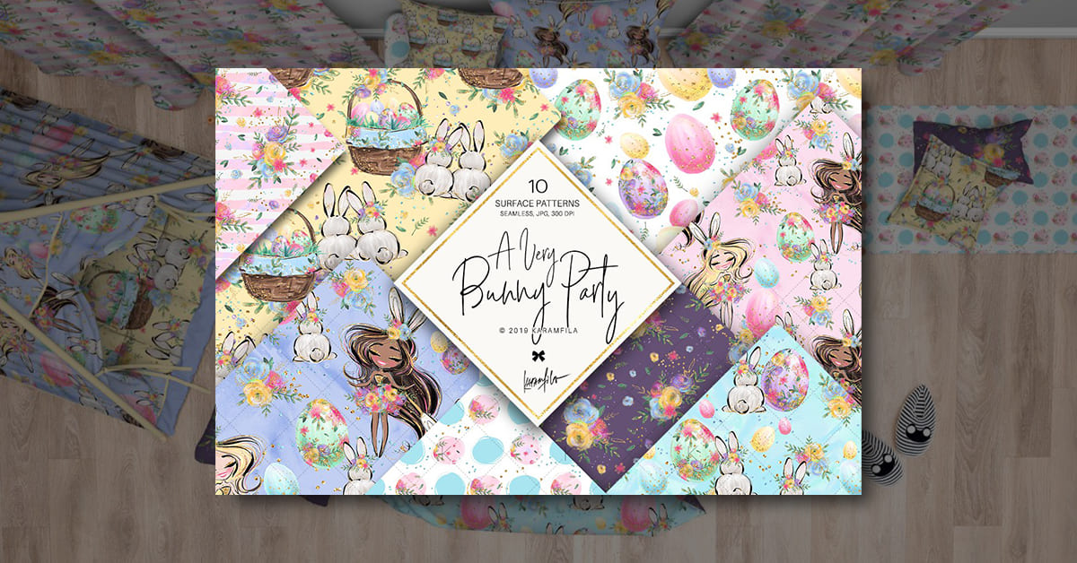 Easter Eggs Bunny Fairy Patterns – MasterBundles