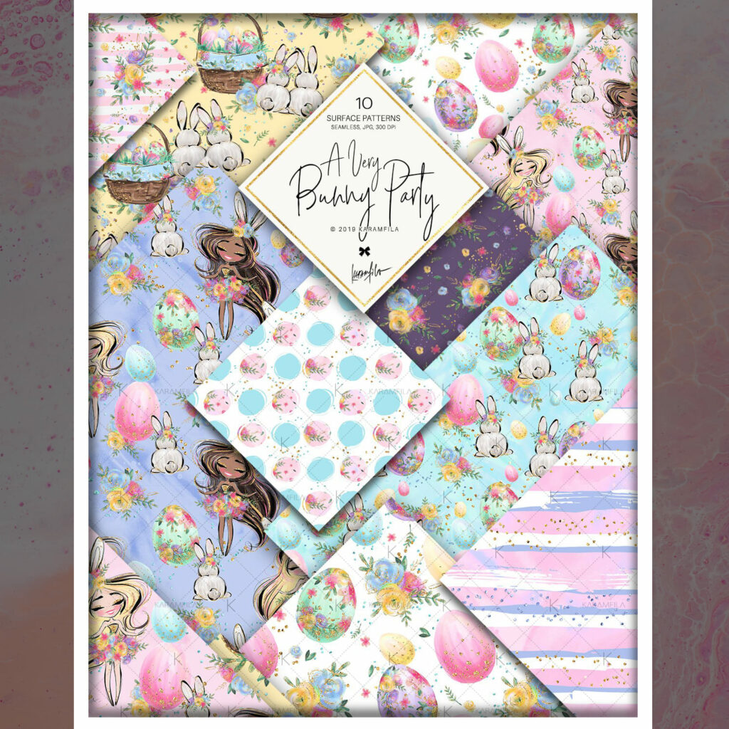 Easter Eggs Bunny Fairy Patterns – MasterBundles