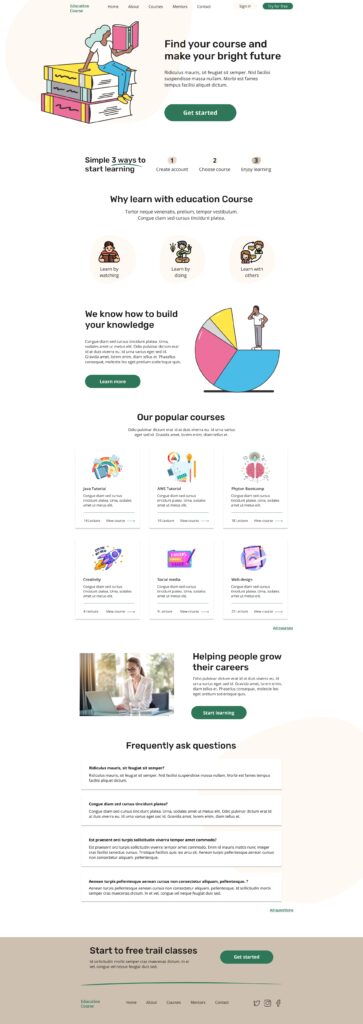 Education Landing Page Template – MasterBundles