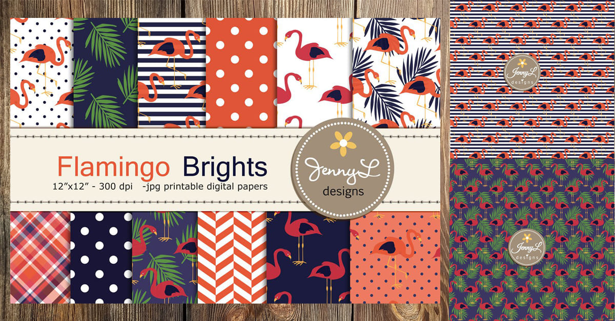 Flamingo Digital Papers – MasterBundles