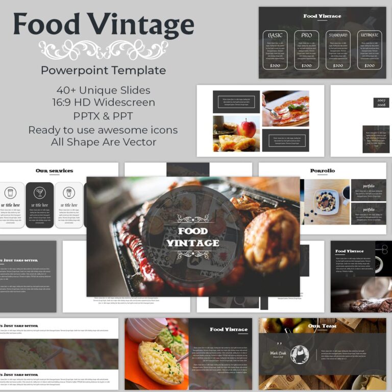Food Vintage Presentation Template – MasterBundles
