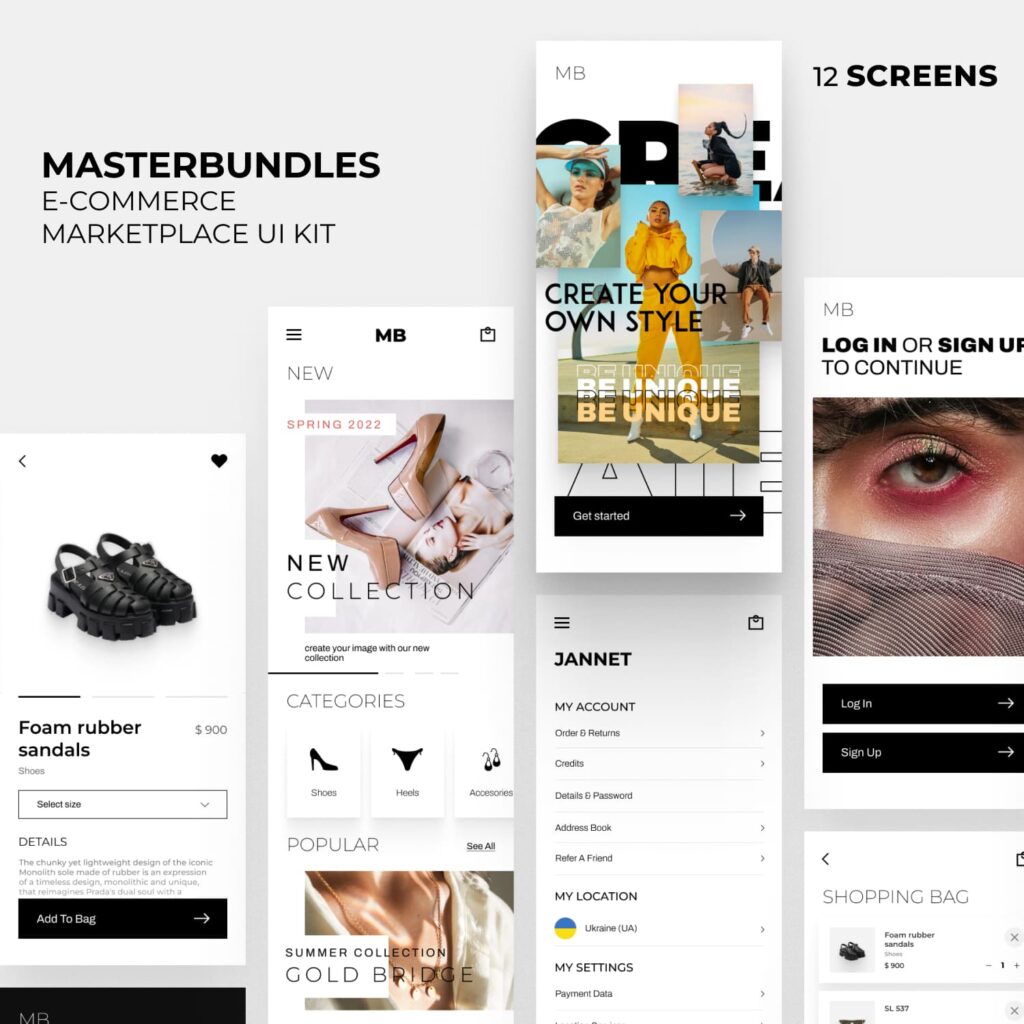 E-commerce Marketplace UI Kit – MasterBundles