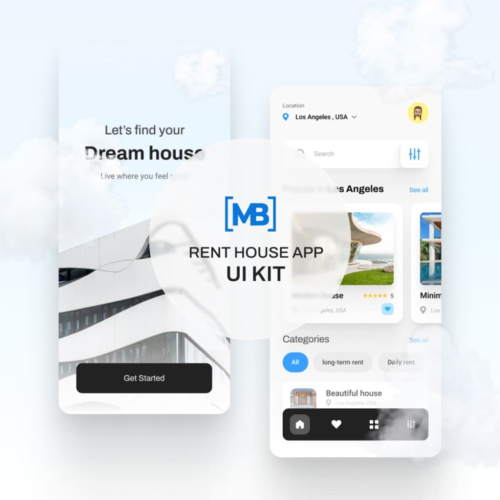 Rent House App UI Kit – MasterBundles