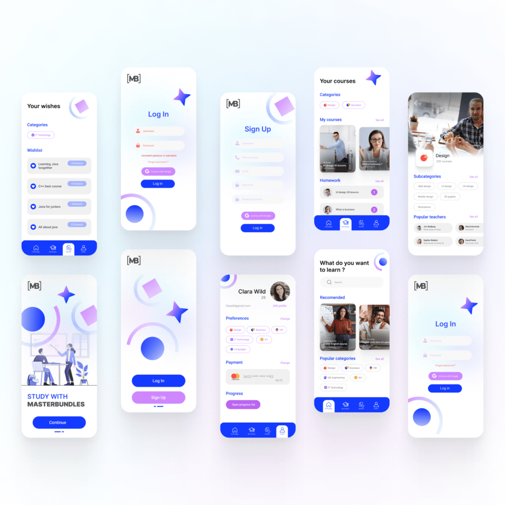 Sunkissed Online Course App UI Kit – MasterBundles