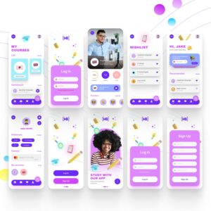 Purple Online Course App UI Kit | Master Bundles